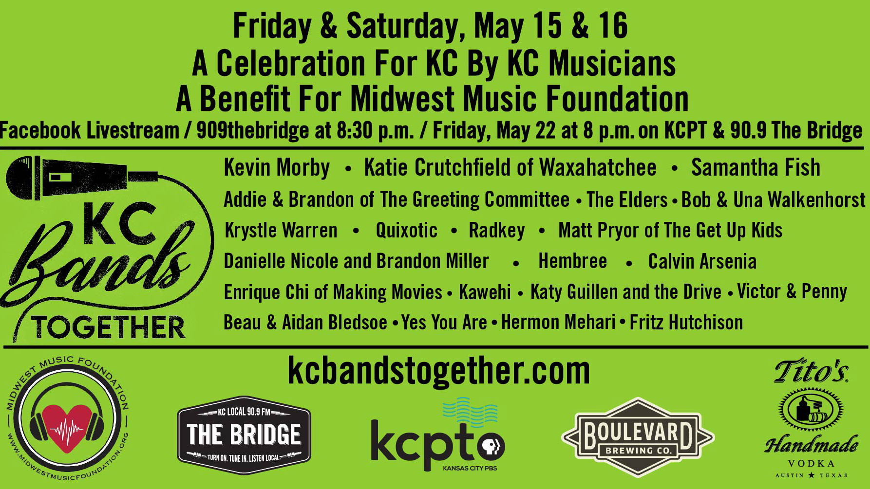 KC Bands Together: A Livestream Concert Event For Kansas City